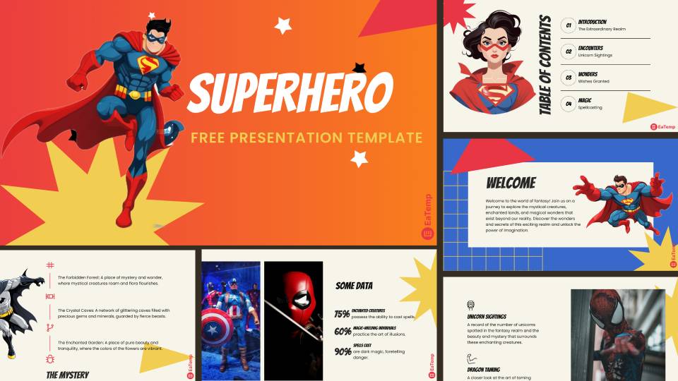 Superhero PowerPoint Template Google Slides Theme EaTemp Superhero PowerPoint Template Google Slides Theme EaTemp