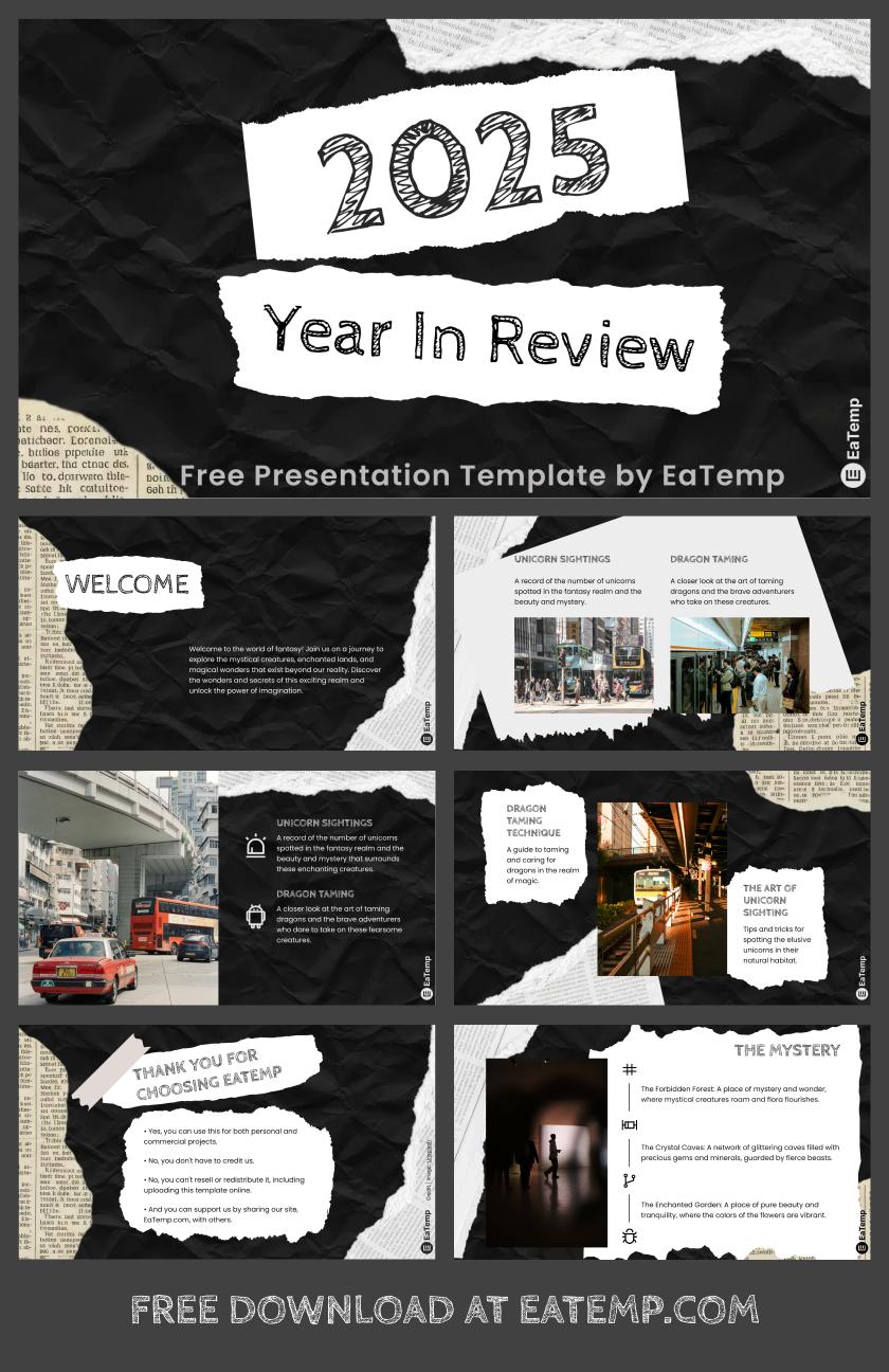 2025 Year In Review PowerPoint PowerPoint Presentation Template ...